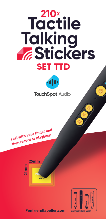 Tactile Talking Stickers Set D | Touchspot Audio USA